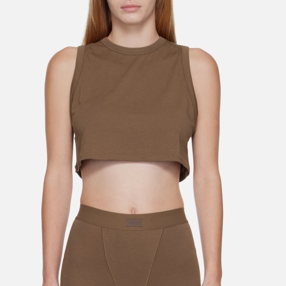 SKIMS | Tops | Skims Boyfriend Cropped Sleep Tank | Poshmark